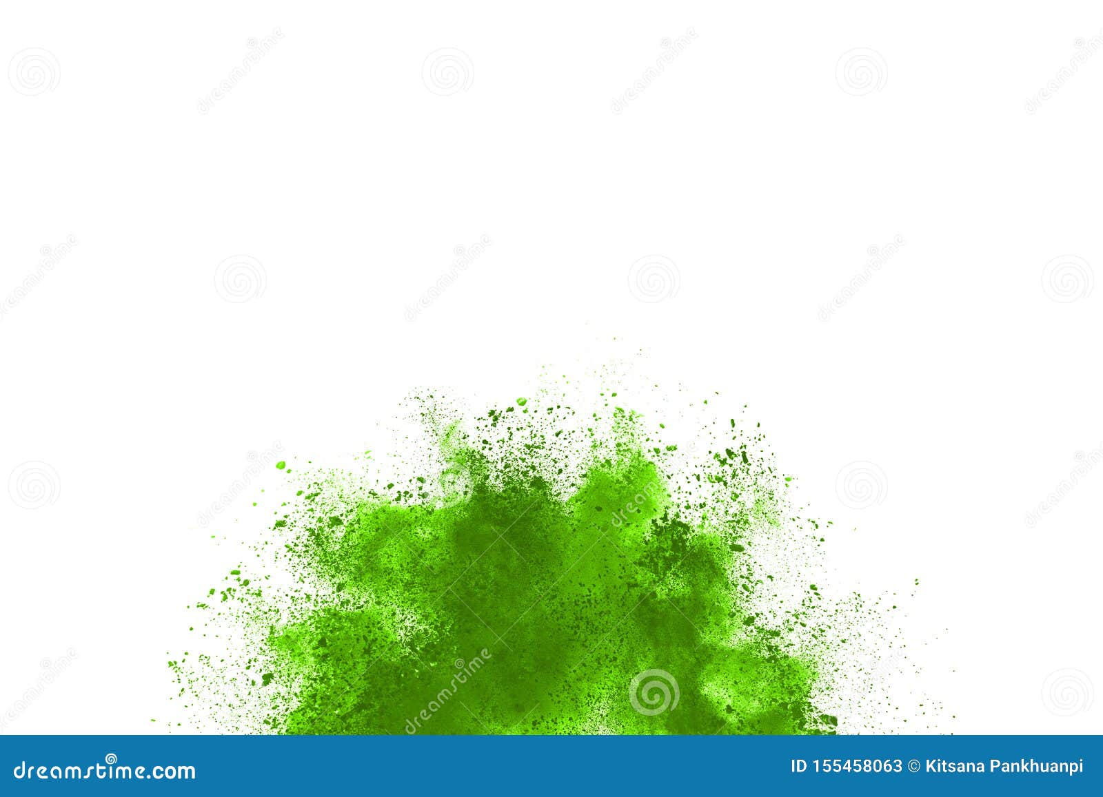 Green Powder Explosion on White Background. Stock Image - Image of ...