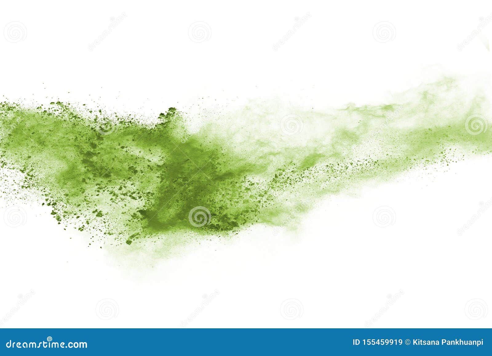 Green Powder Explosion on White Background. Stock Image - Image of ...