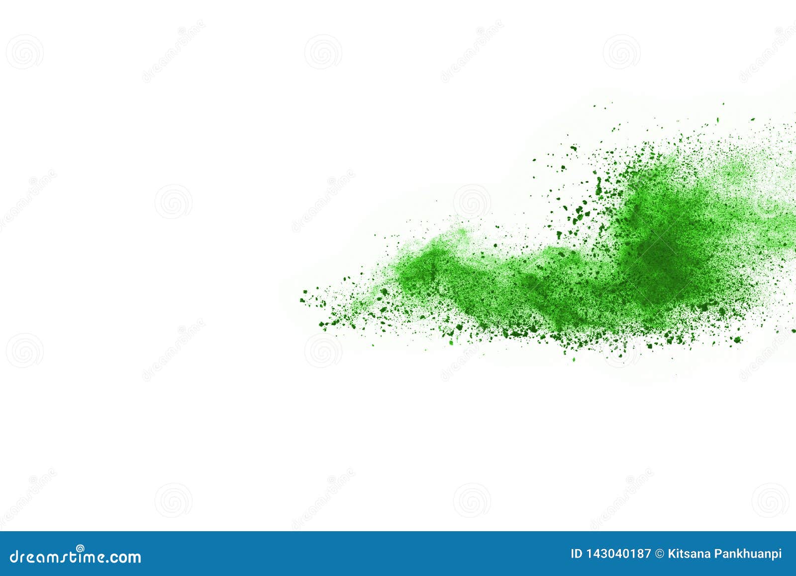 Green Powder Explosion on White Background. Stock Image - Image of ...