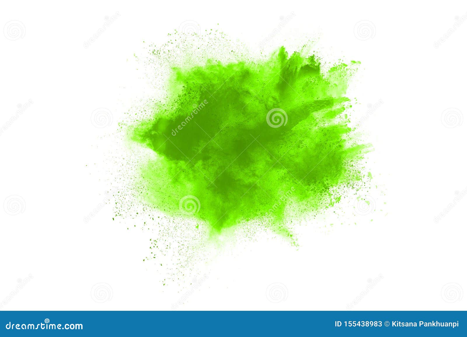 Green Powder Explosion on White Background. Stock Image - Image of ...