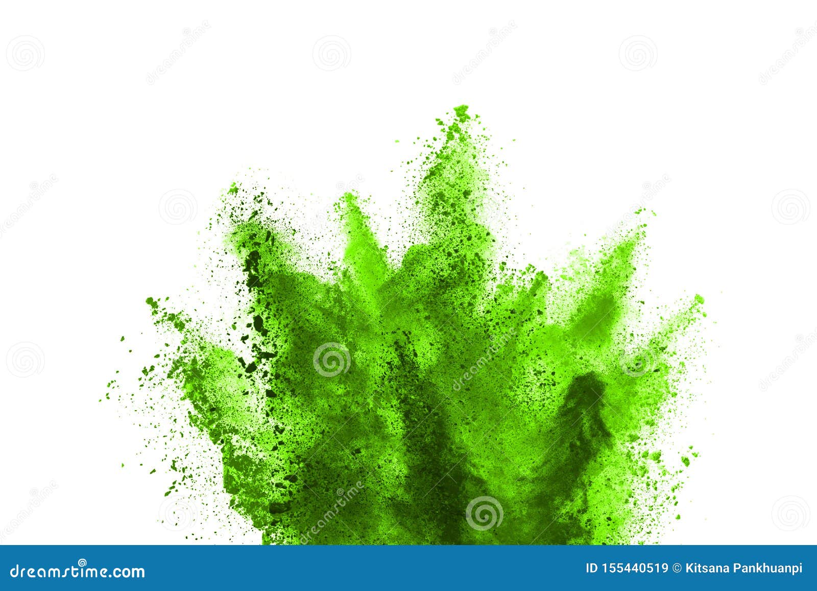 Green Powder Explosion on White Background. Stock Image - Image of ...