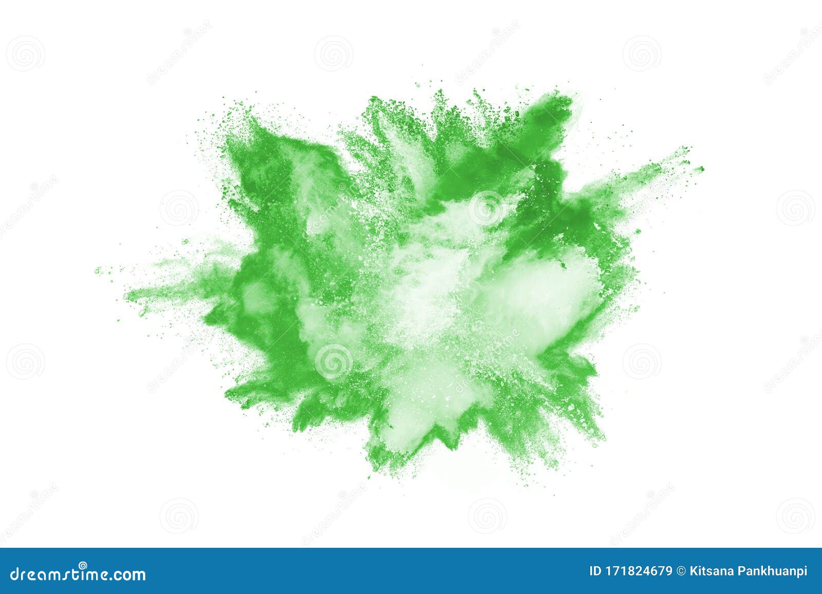 Green Powder Explosion on White Background. Stock Image - Image of dust ...