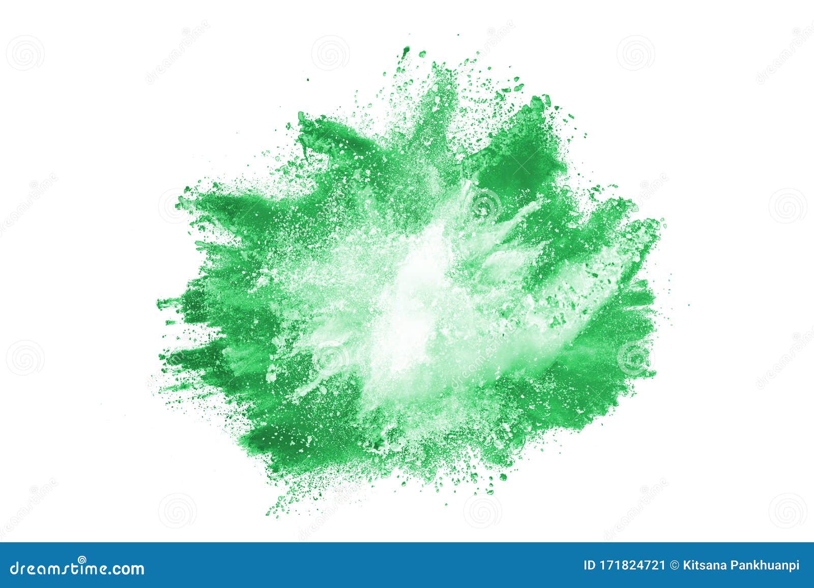 Green Powder Explosion on White Background. Stock Image - Image of ...