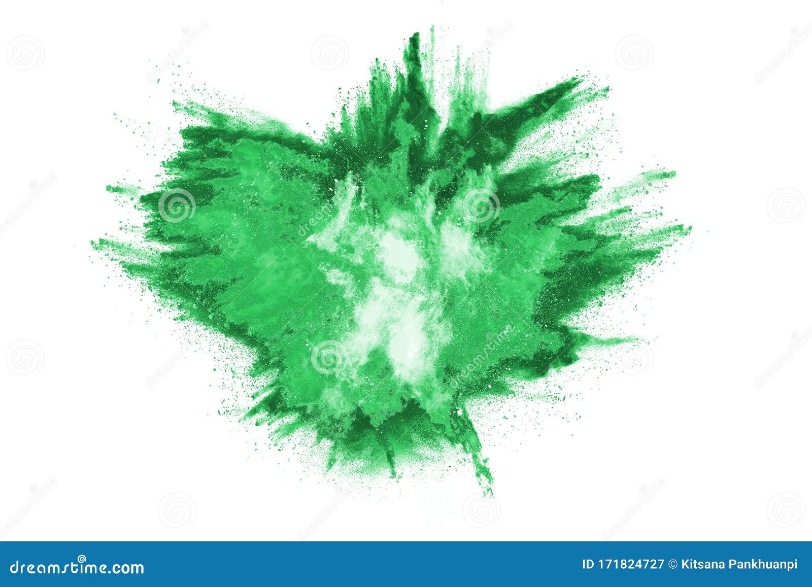 Green Powder Explosion on White Background. Stock Image - Image of bomb ...