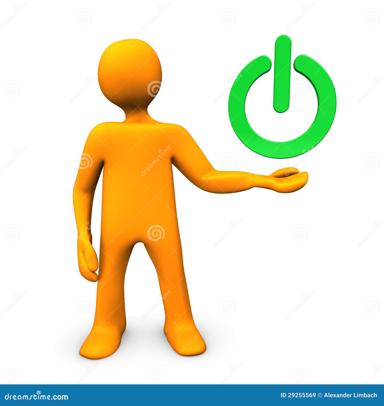 Green Power Button stock illustration. Illustration of character - 29255569