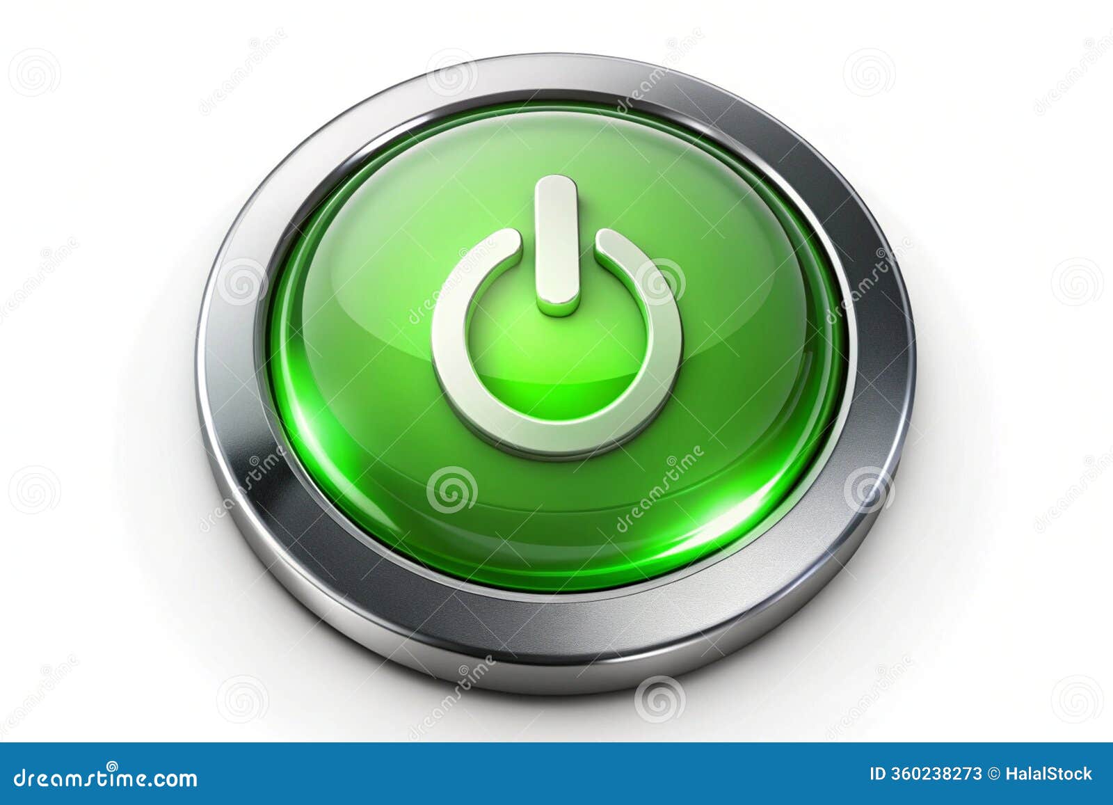 Green Power Button Design for Computer Stock Illustration ...