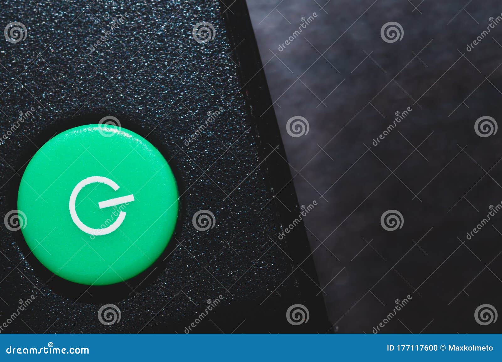 Green Power Button on the Remote Control Stock Photo - Image of ...