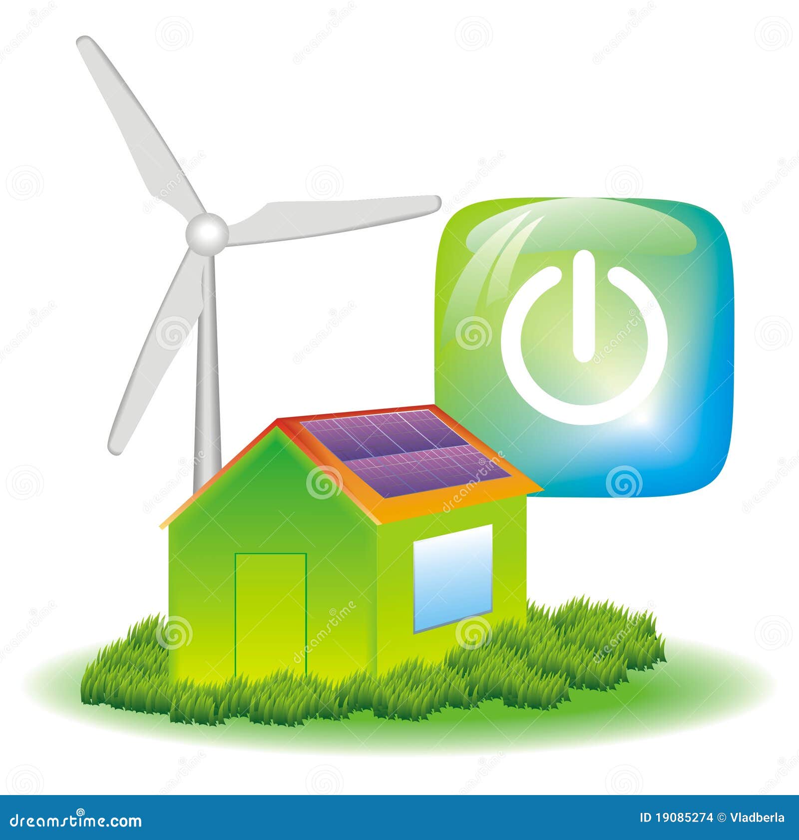 Green power house stock vector. Illustration of building - 19085274