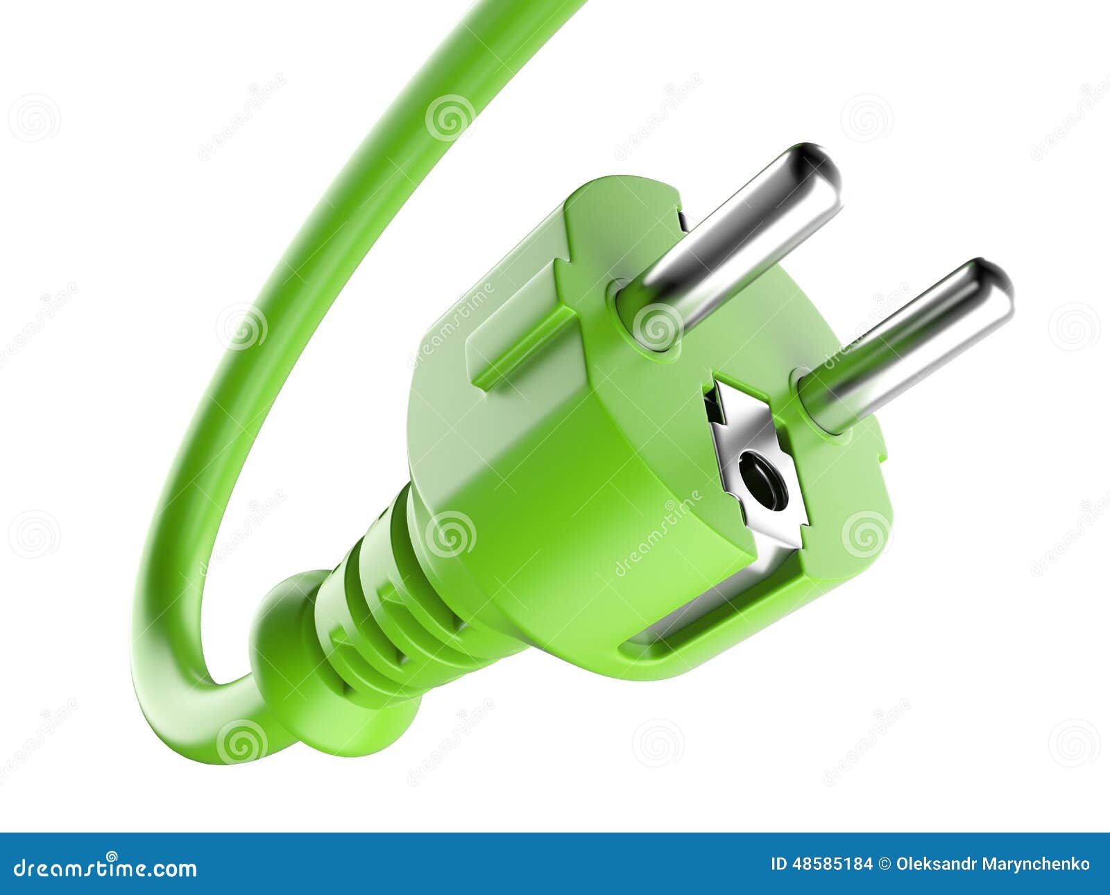 Green Power Plug. Eco Concept Stock Photo - Image of closeup, isolated ...