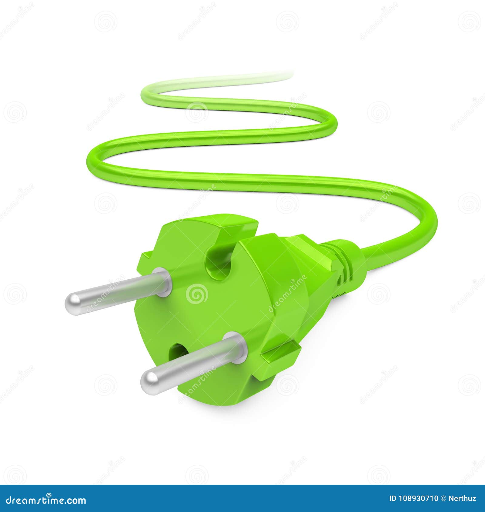 Green Power Plug Isolated stock illustration. Illustration of switch ...