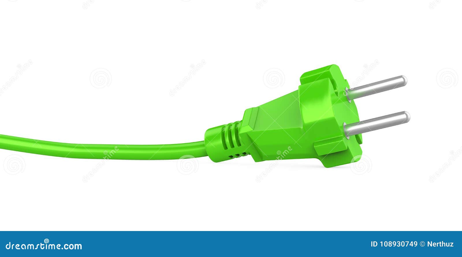 Green Power Plug Isolated stock illustration. Illustration of ...