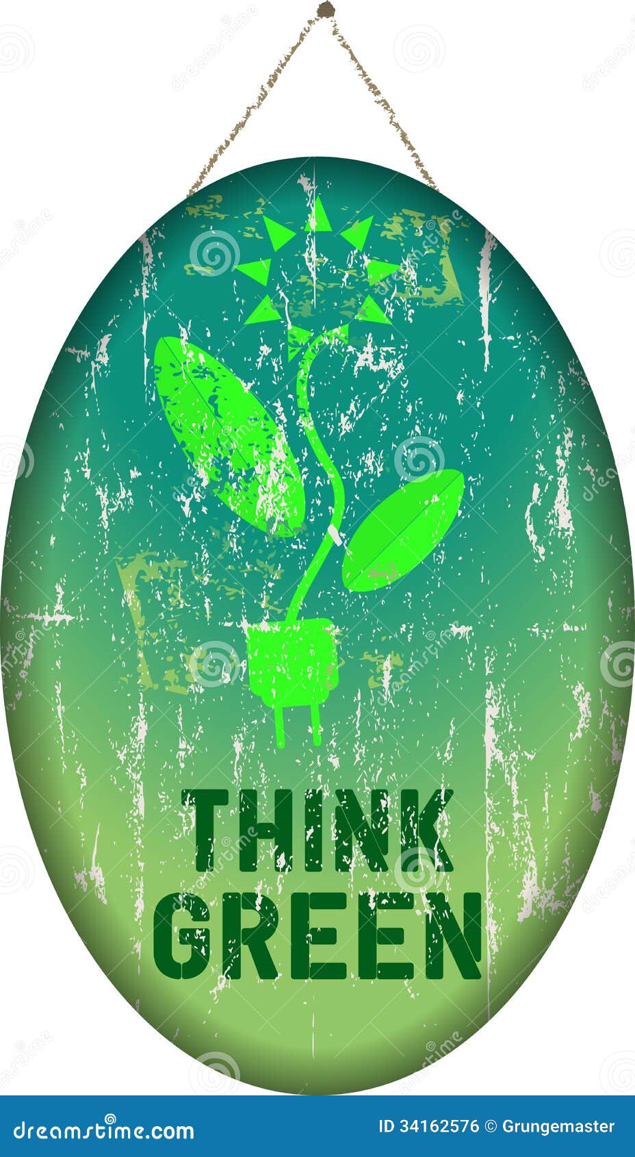 Green power sign stock vector. Illustration of elctricity - 34162576