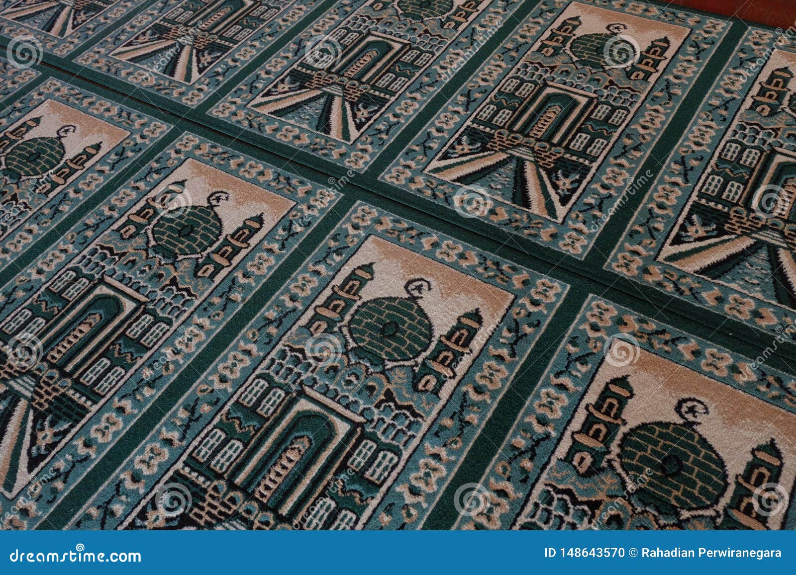 Green Prayer Mat on the Mosque Stock Photo - Image of asian, green ...