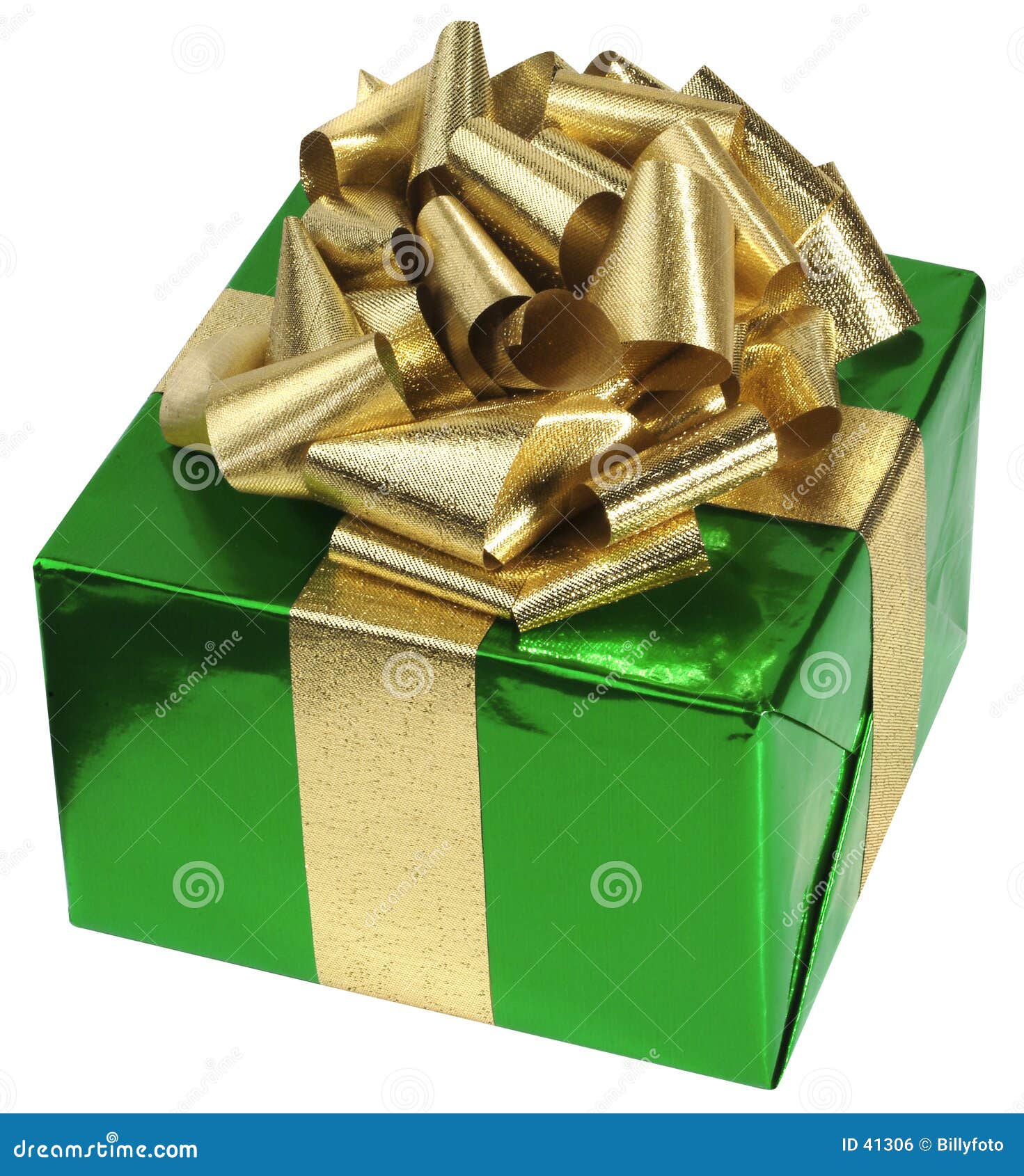Green present stock photo. Image of loop, golden, gilt, paper - 41306
