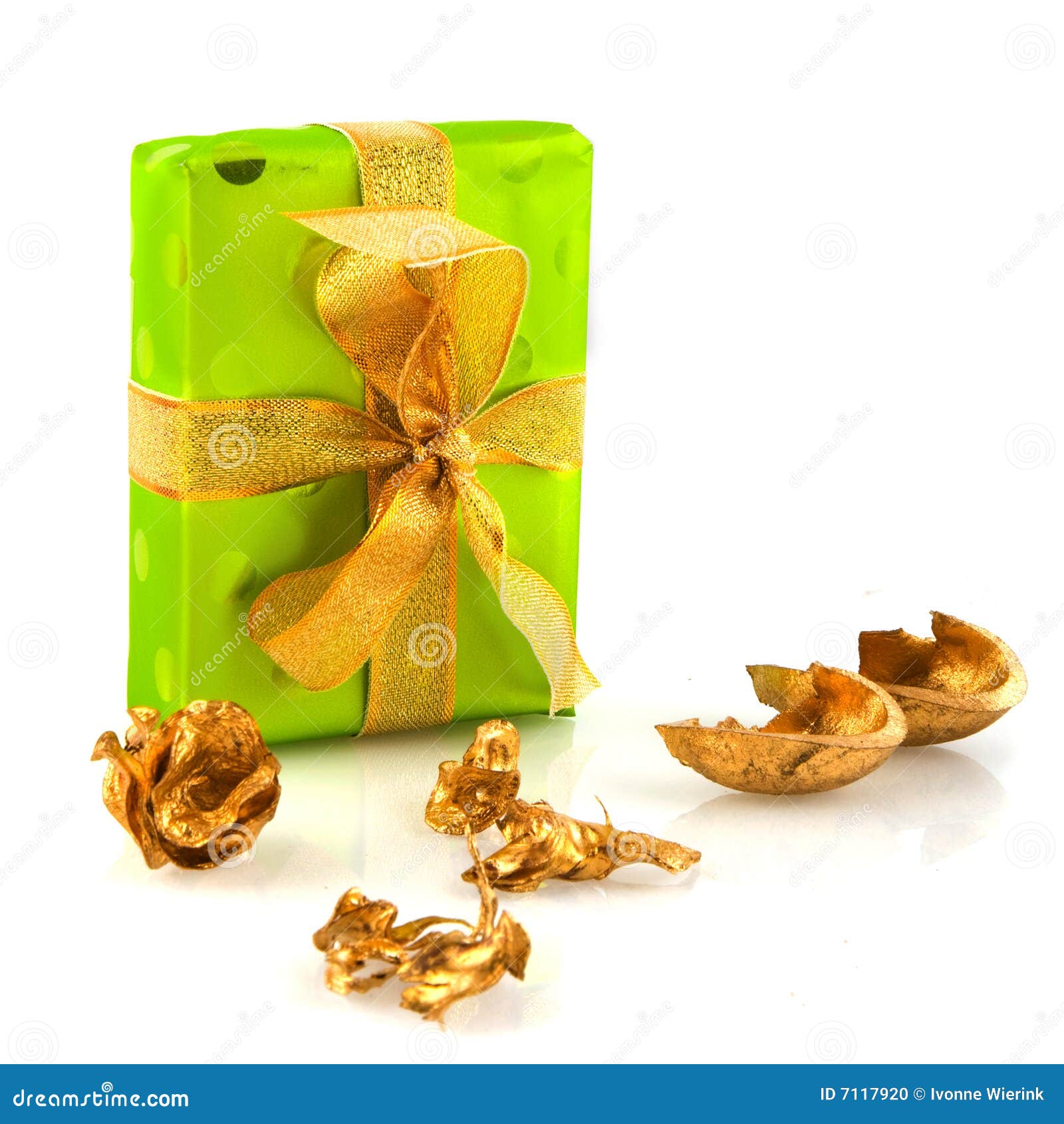 Green present stock photo. Image of gift, luxury, isolated - 7117920