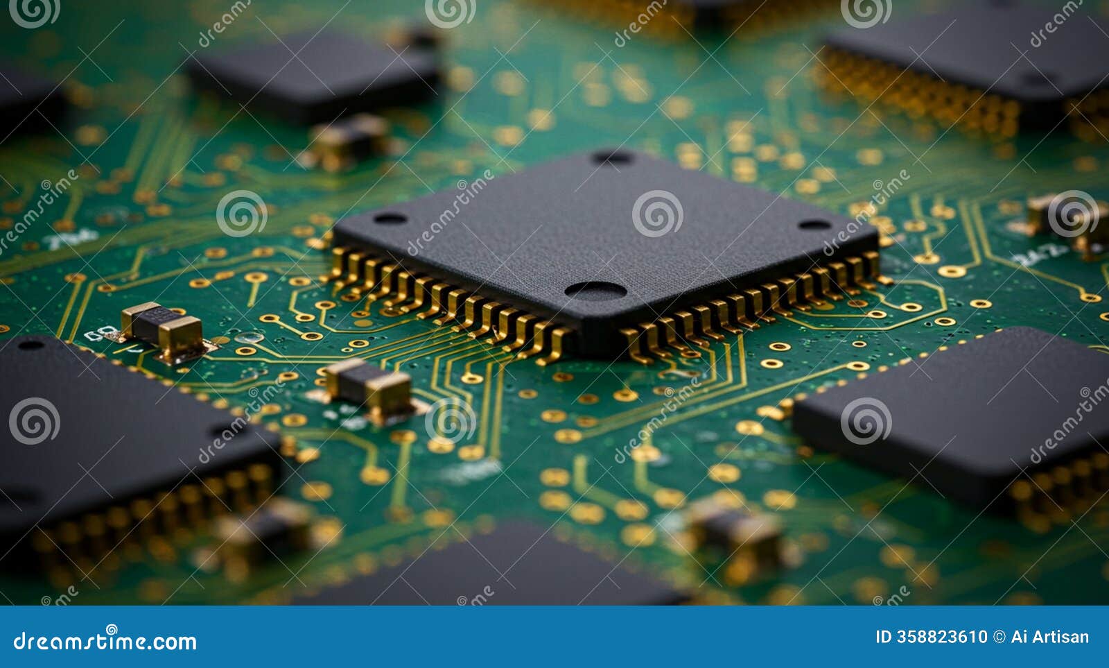 CPU Or Chips For Devices, Circuit Board Vector Illustration ...