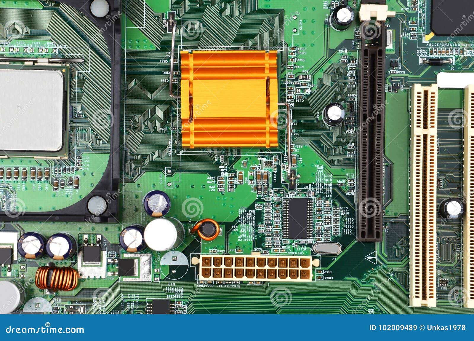 Green computer motherboard stock image. Image of motherboard - 102009489