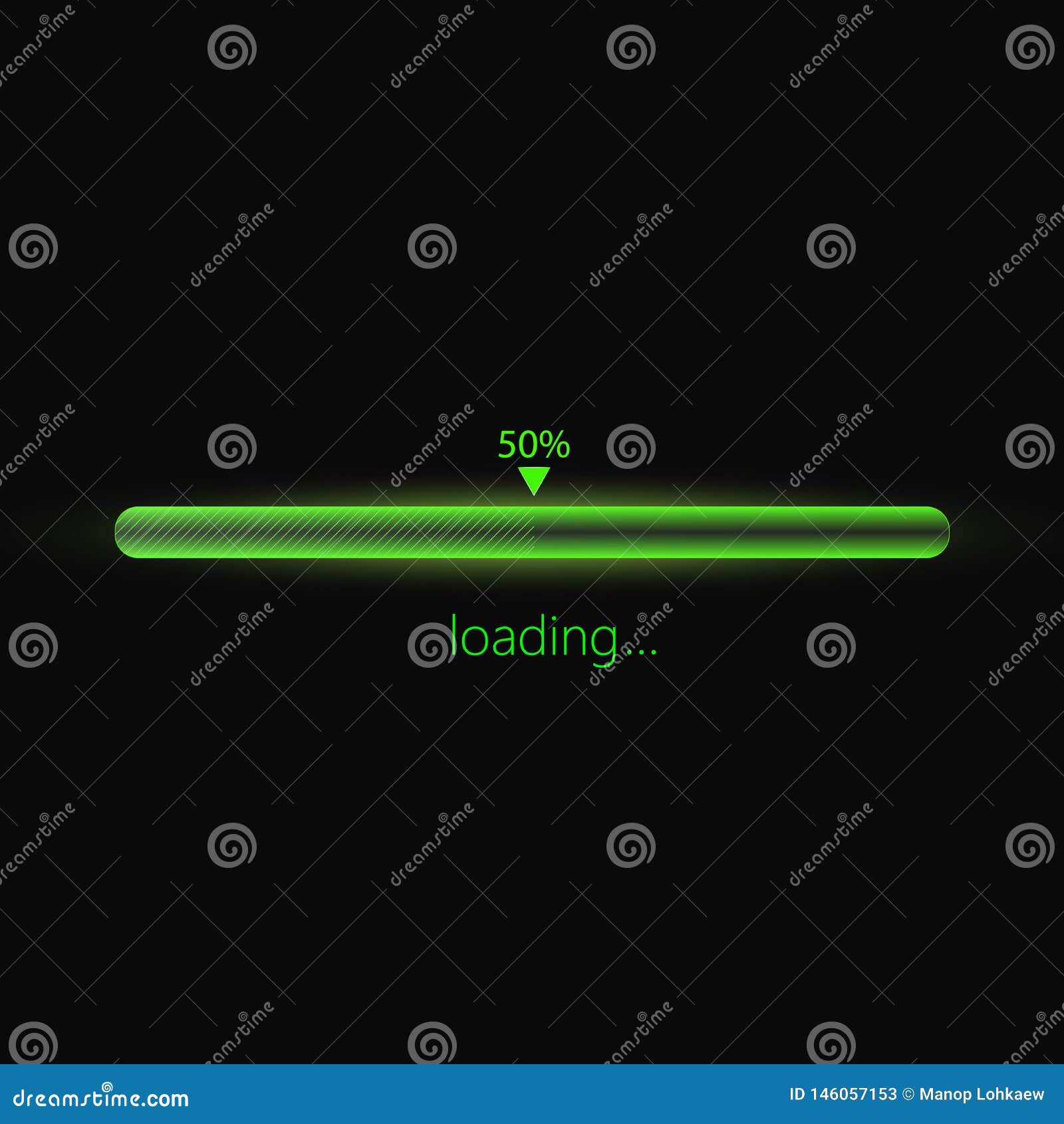 Green Progress Loading Bar Vector Illustration Stock Vector ...