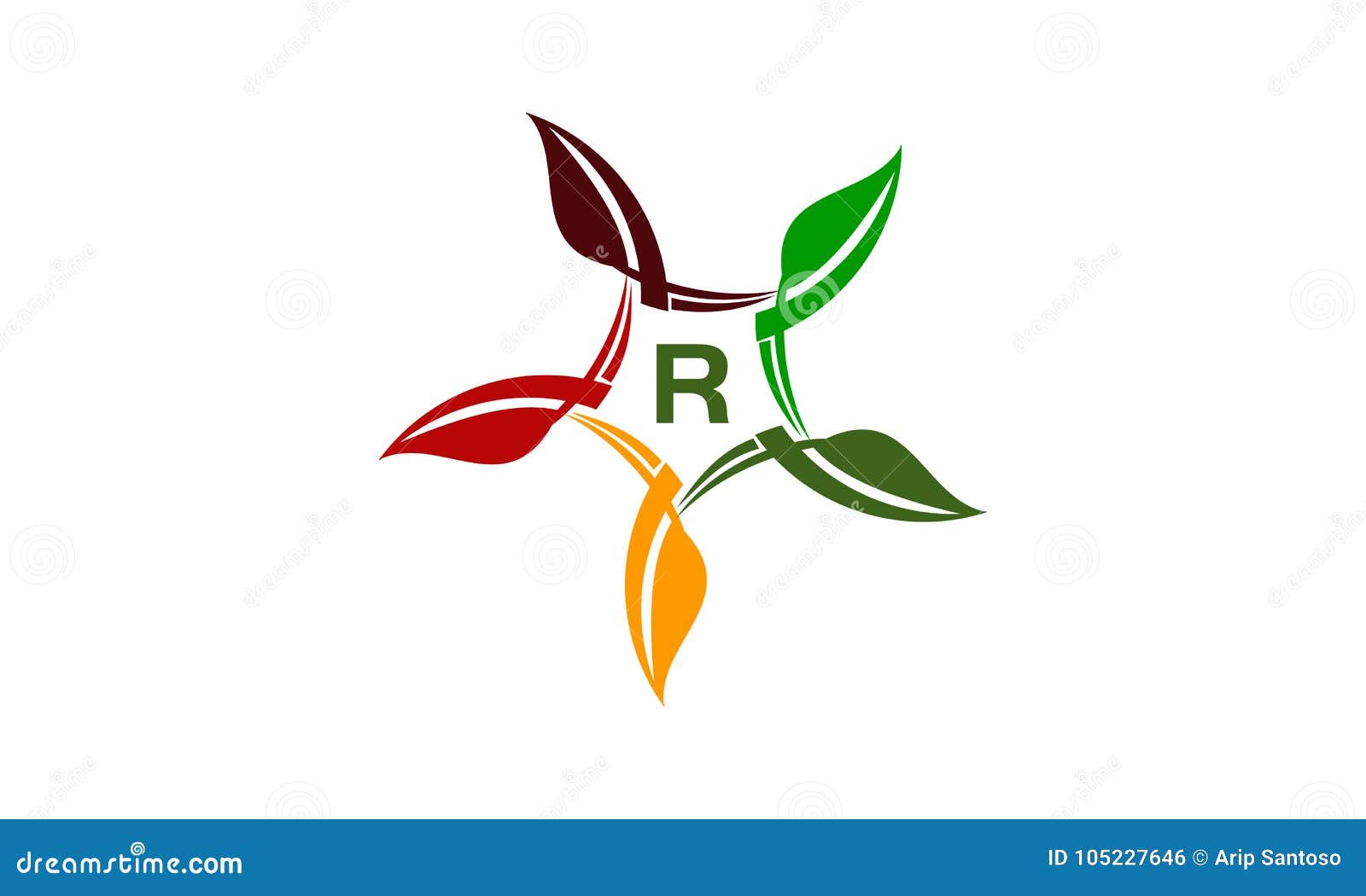 Green Project Solution Center Initial R Stock Vector - Illustration of ...