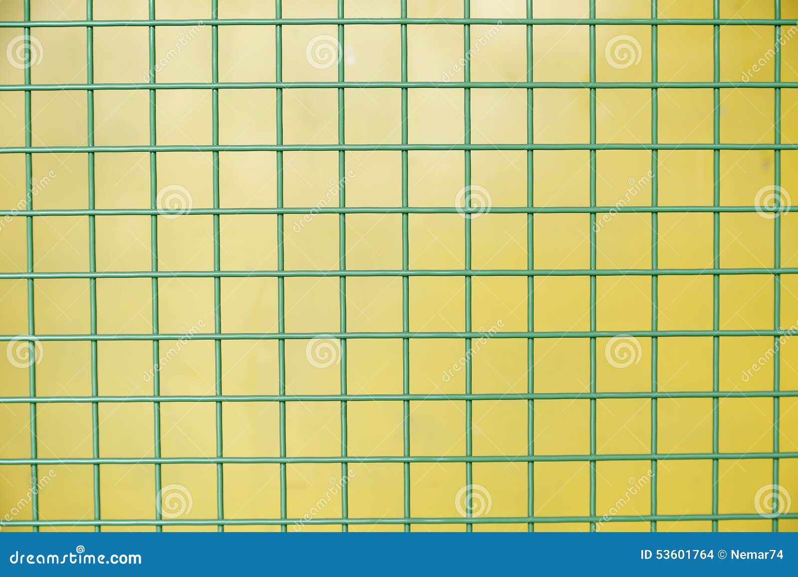 Green Protective Metallic Grid on Yellow Background Stock Photo - Image ...