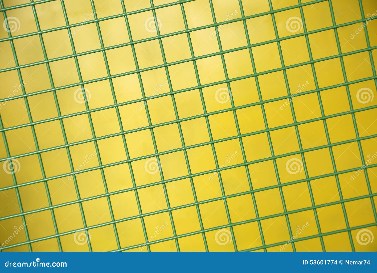 Green Protective Metallic Grid on Yellow Background Stock Photo - Image ...