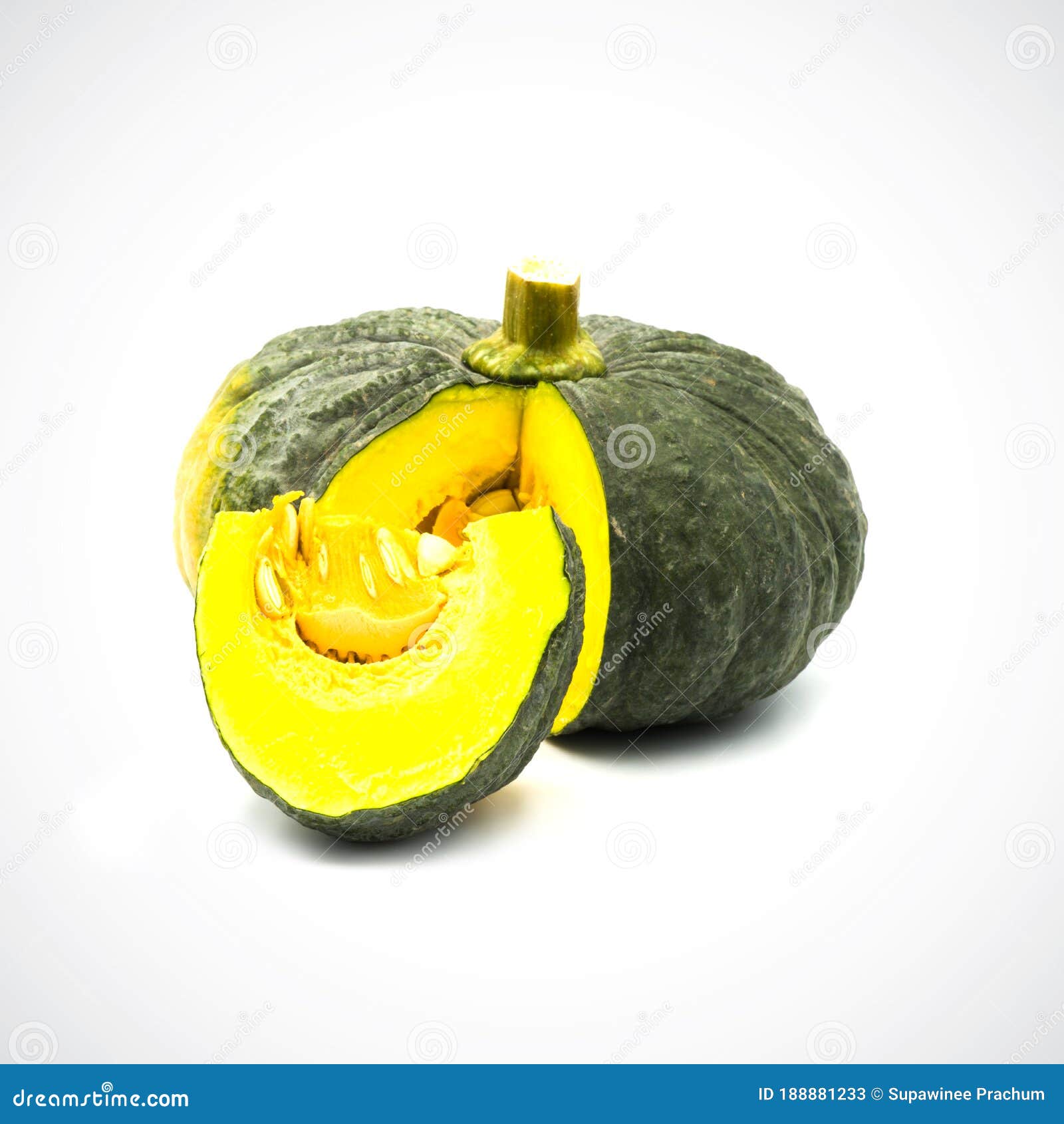 Green Pumpkin Isolated on the White Background Stock Image - Image of ...