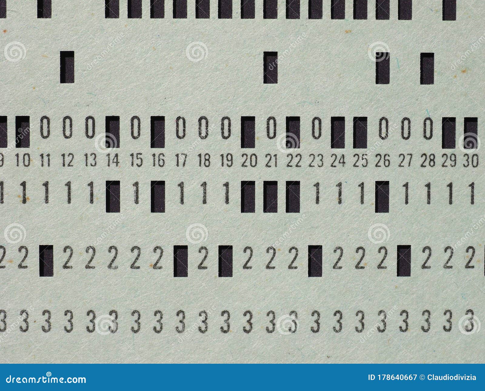 Green Punched Card for Programming Stock Image - Image of personal ...