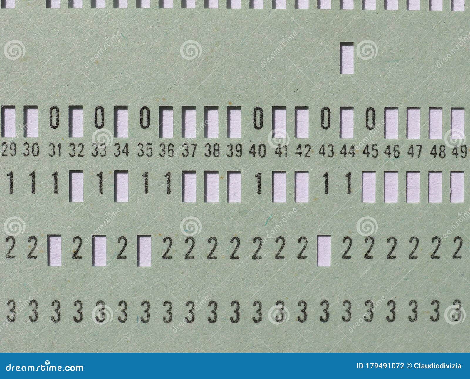 Green Punched Card for Programming Stock Photo - Image of green ...