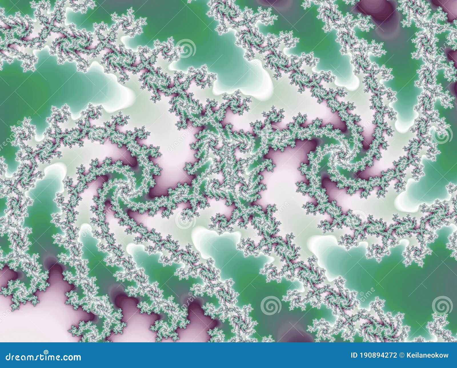 Green and Purple Fractal Spirals Stock Illustration - Illustration of ...