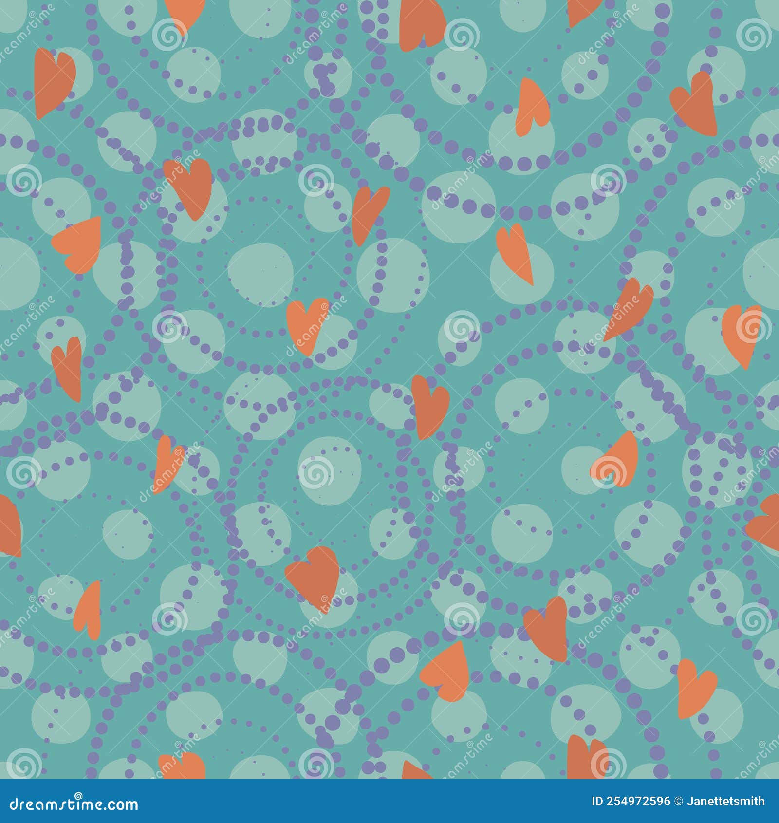 Green & Purple Hand Drawn Polka Dots & Things Stock Vector ...