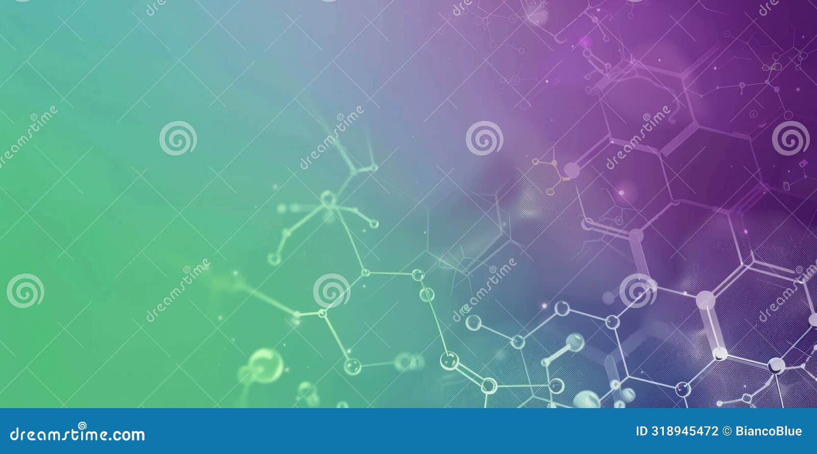 Green and Purple Science Background with Molecules. AIG51A Stock ...