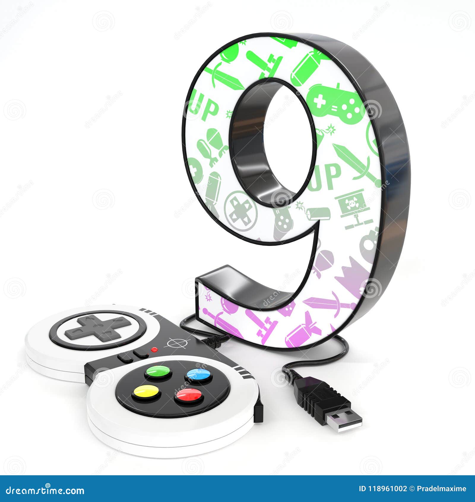 Nine Video Game Icons Vector Illustration | CartoonDealer.com #221320762