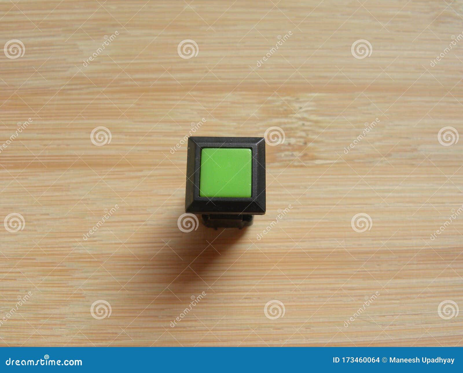 Green Push Button Switch Component Stock Photo - Image of green ...