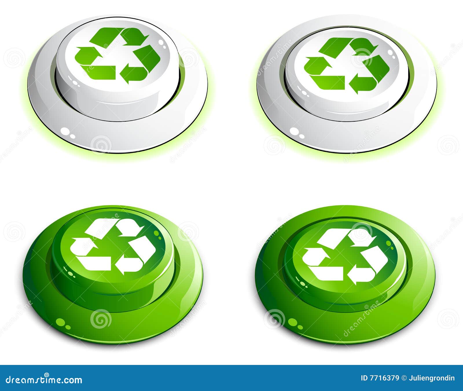 Green push buttons stock vector. Illustration of graphic - 7716379