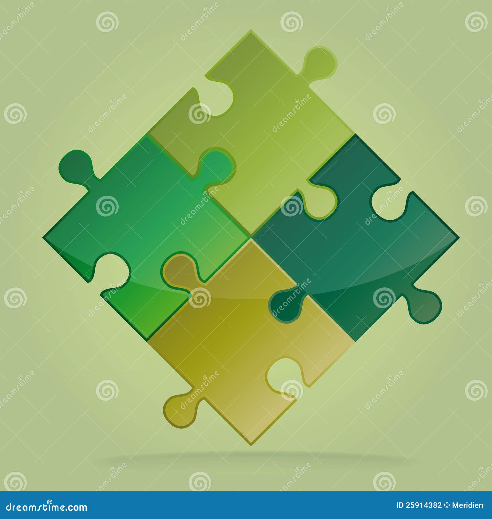 Green puzzle stock illustration. Illustration of metaphor - 25914382