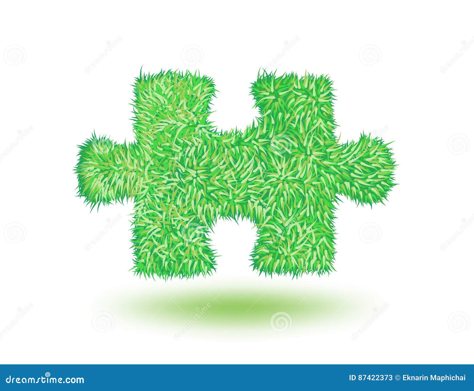 Green puzzle grass vector stock vector. Illustration of idea - 87422373