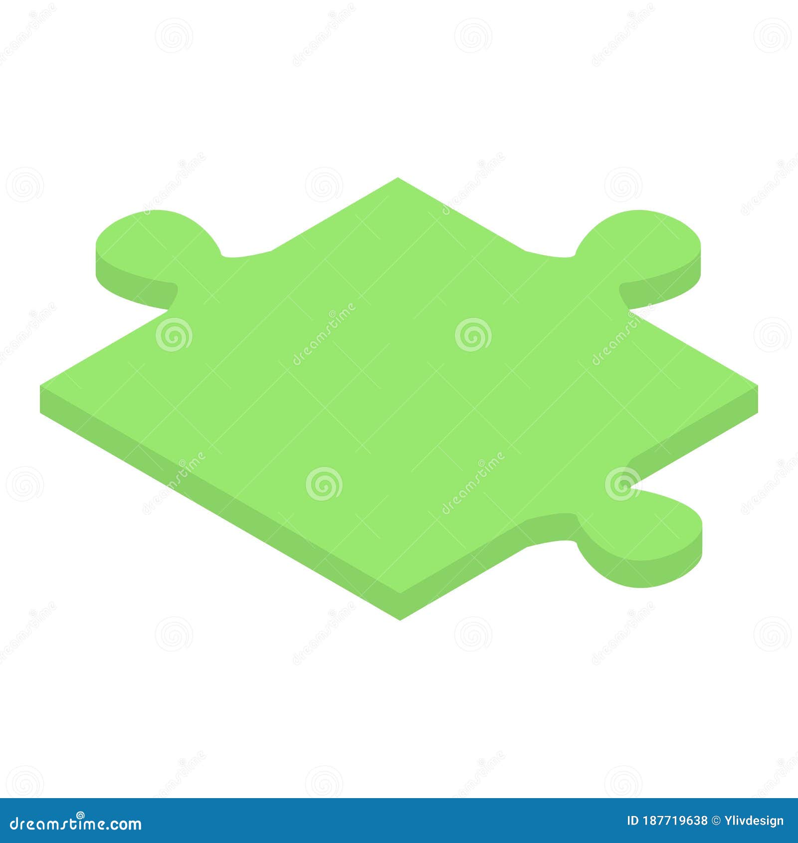 Green Puzzle Icon, Isometric Style Stock Vector - Illustration of ...