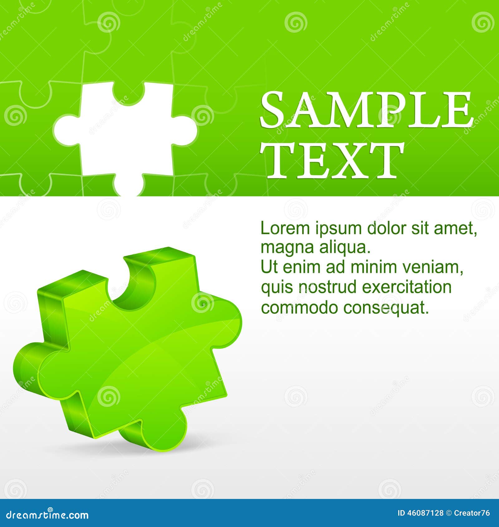 Green puzzle stock vector. Illustration of graphic, assistance - 46087128