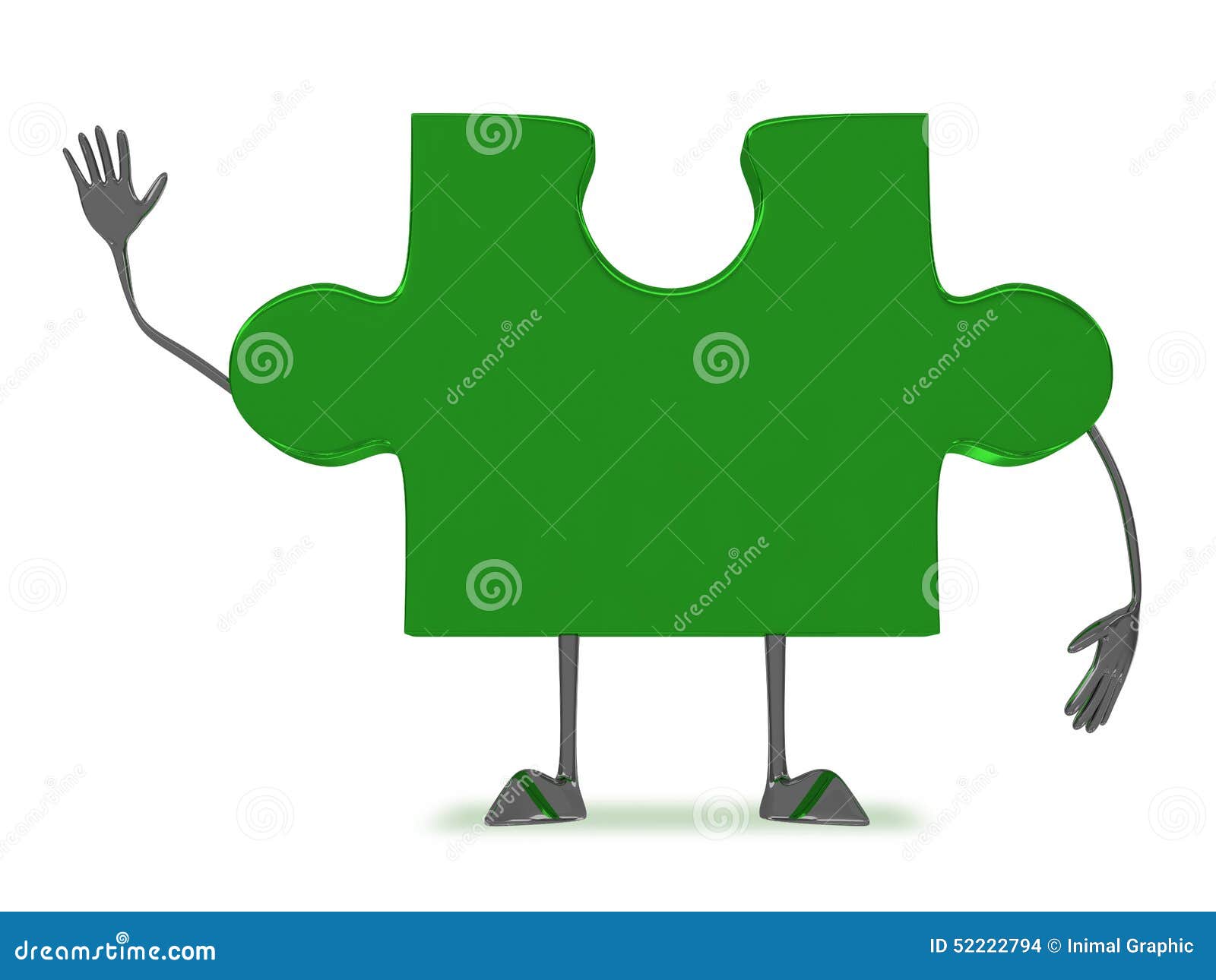 Green Puzzle Piece Character Stock Illustration - Illustration of ...