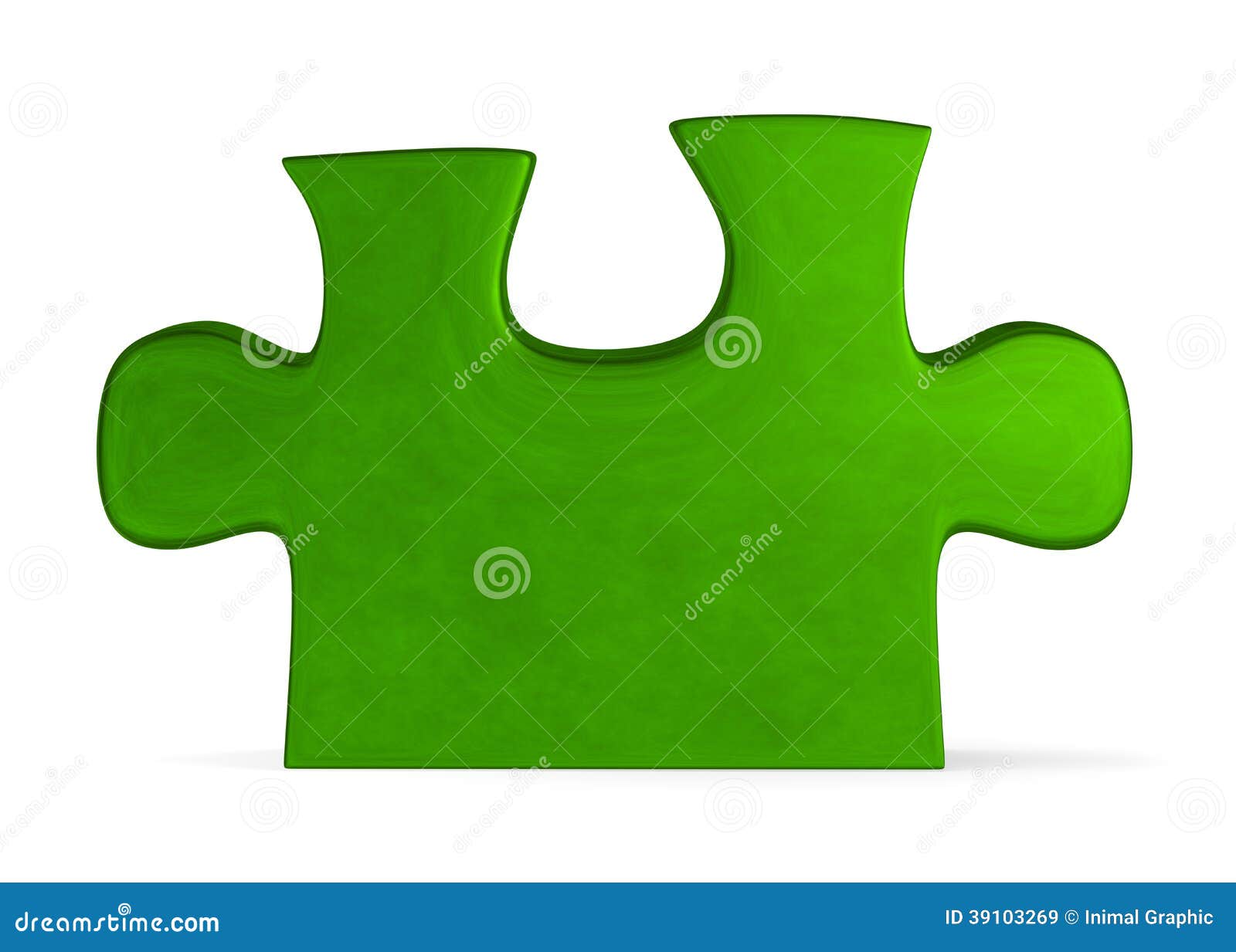 Green Puzzle Piece Standing on White Stock Illustration - Illustration ...