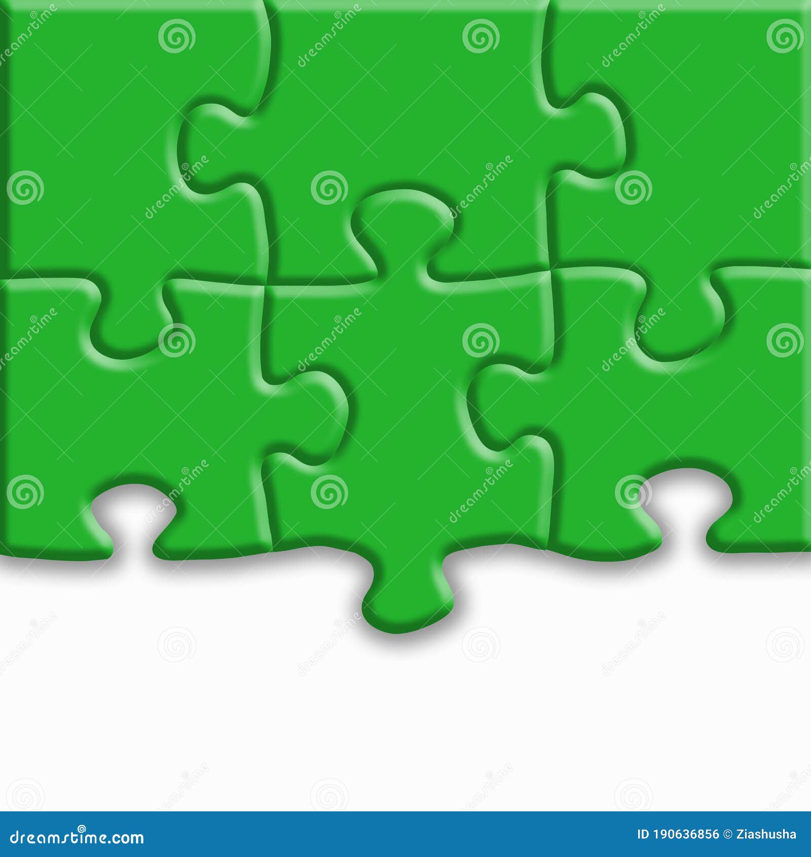 Green Puzzle with Shadows on a White Background Stock Illustration ...