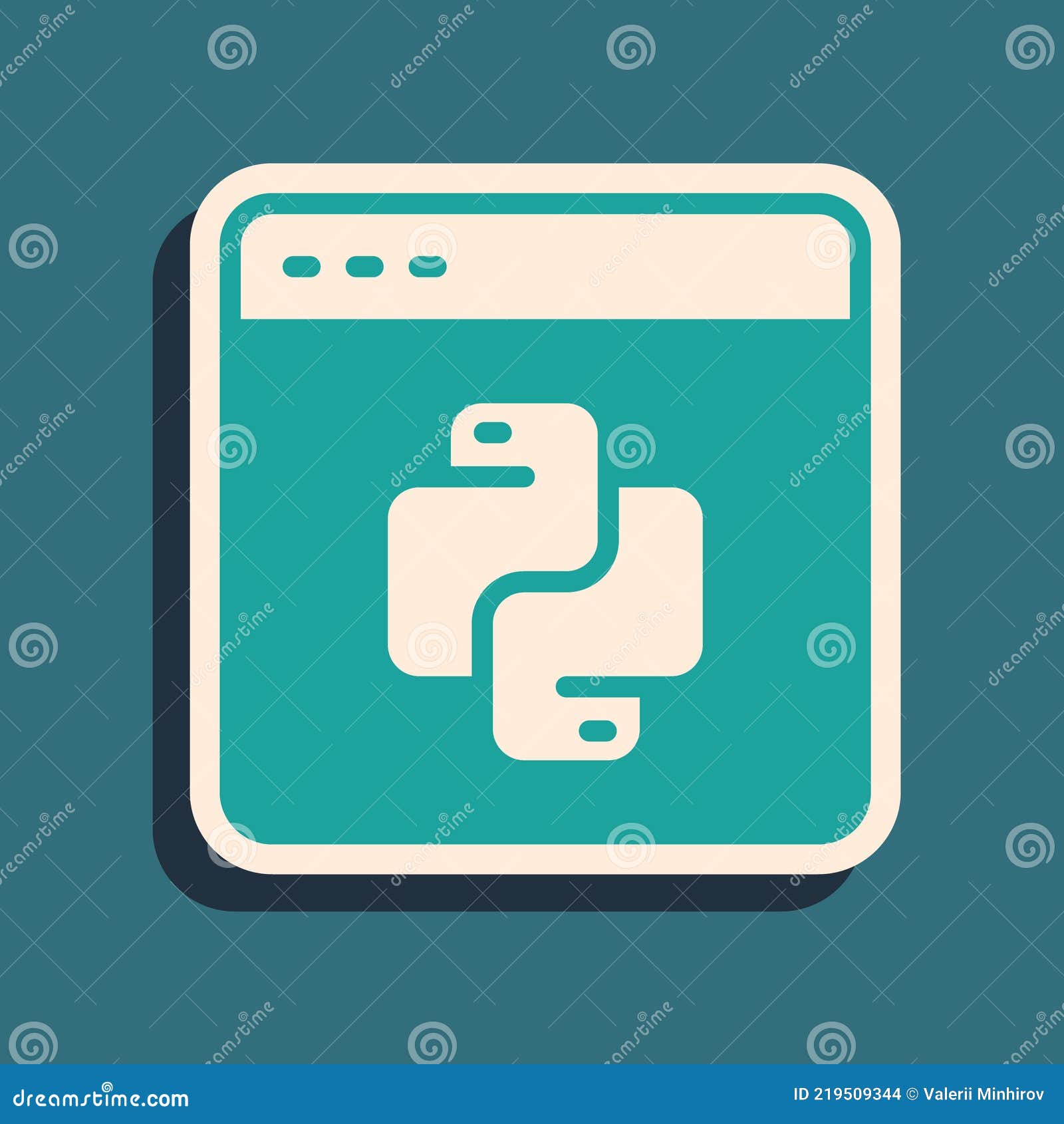 Green Python Programming Language Icon Isolated on Green Background ...