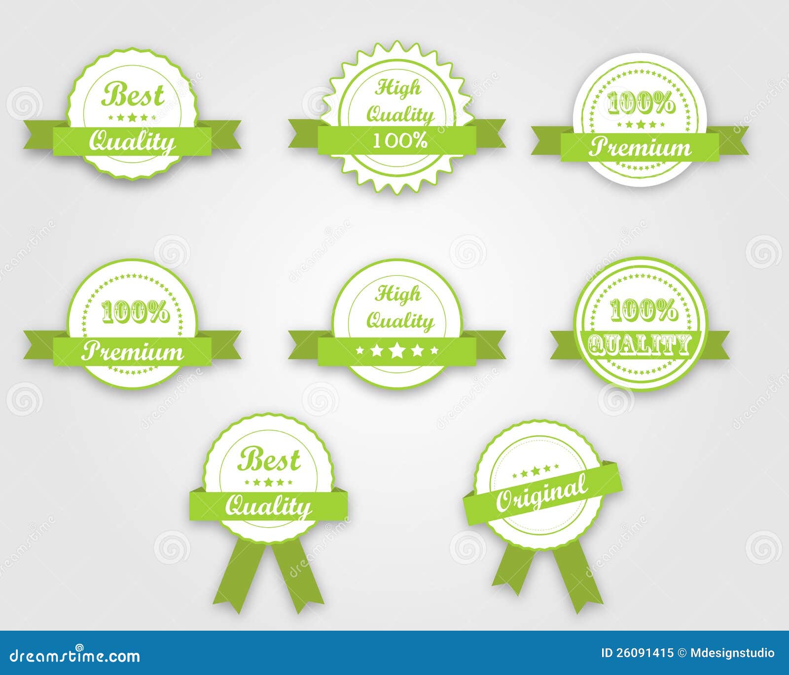 Green quality ribbons stock illustration. Illustration of decorative ...