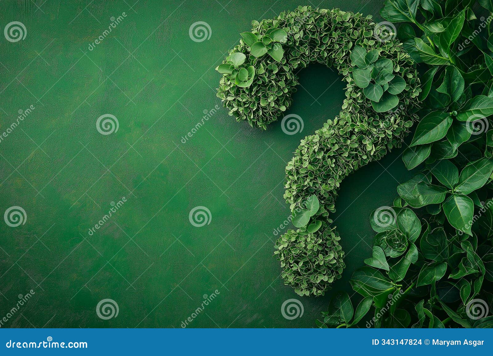 Green Question Mark Made from Leaves Symbolizing Eco-friendly Decisions ...