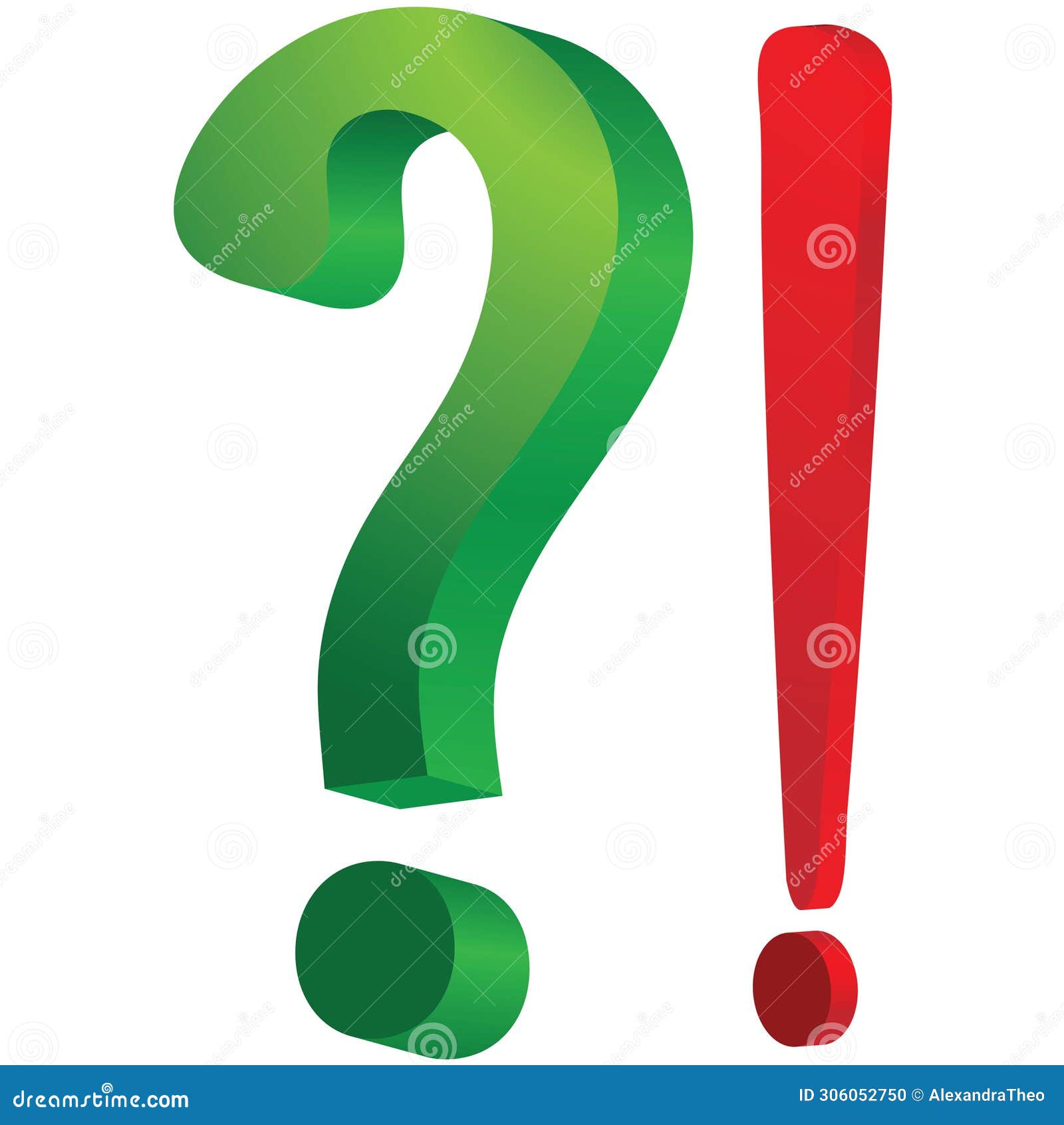 Green Question Mark And Red Exclamation Point Logo Vector Illustration ...