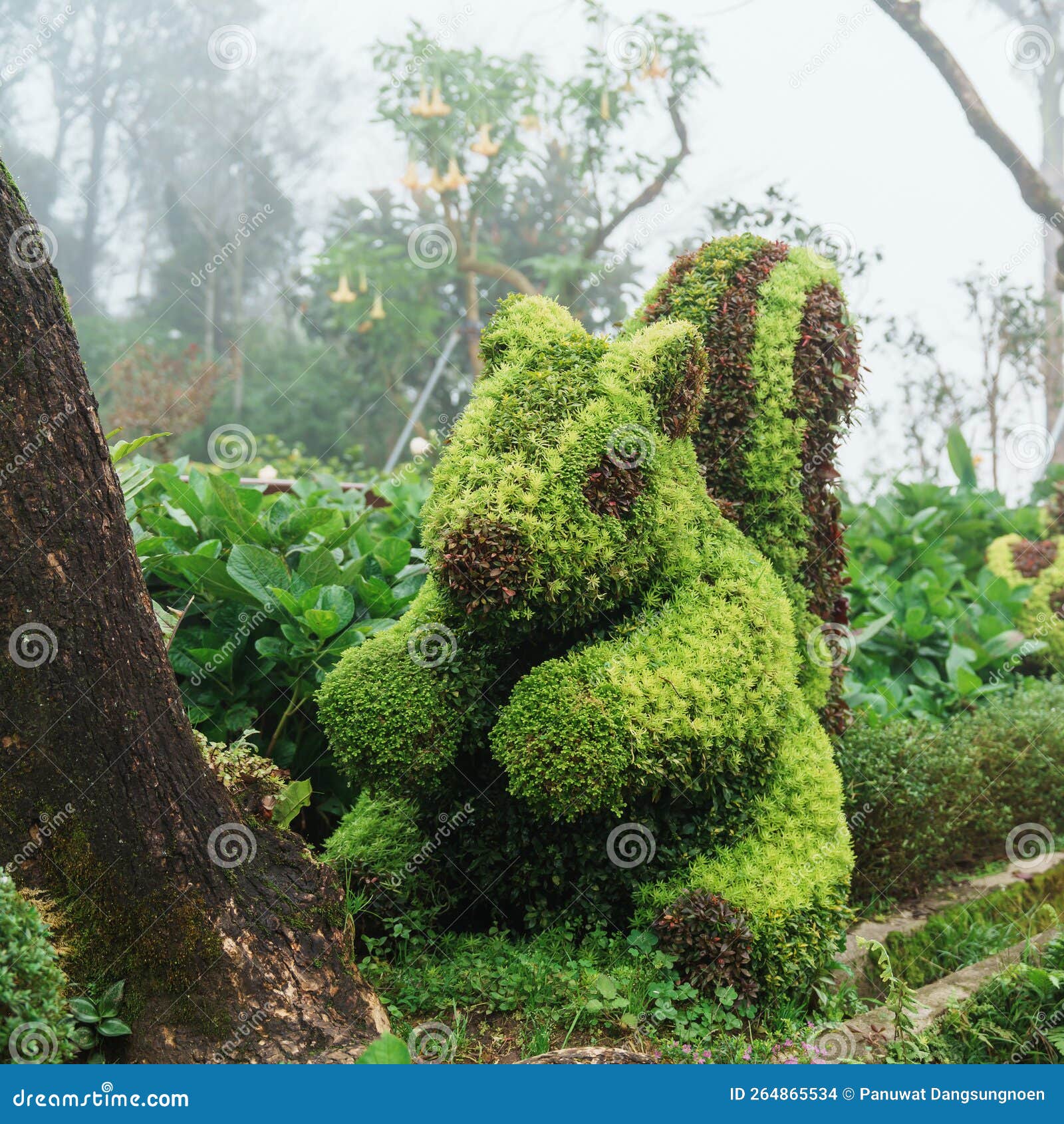 Green Rabbit Garden Shape in Spring. New Year Stock Photo - Image of ...