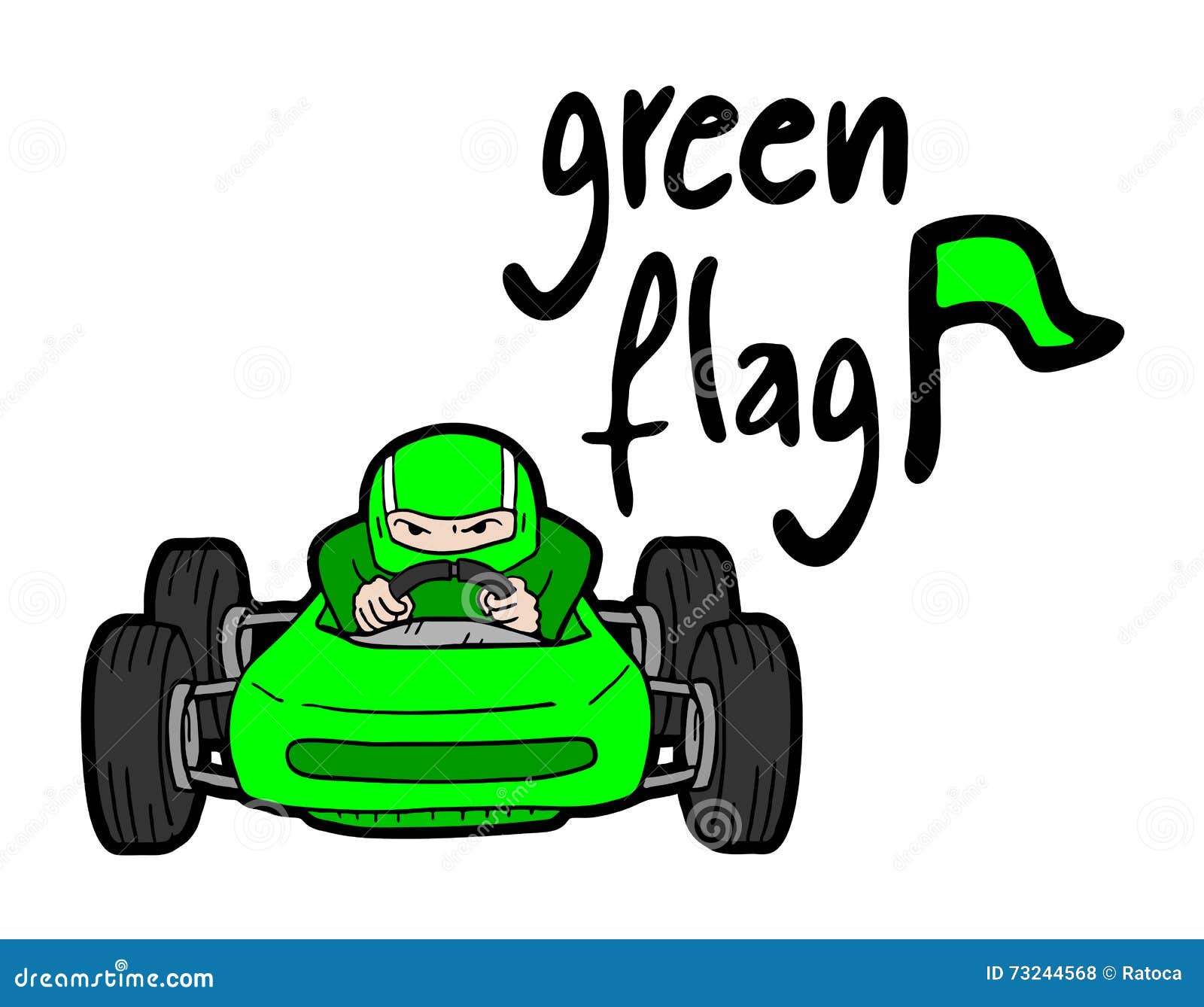 Green racing car stock vector. Illustration of race, start - 73244568