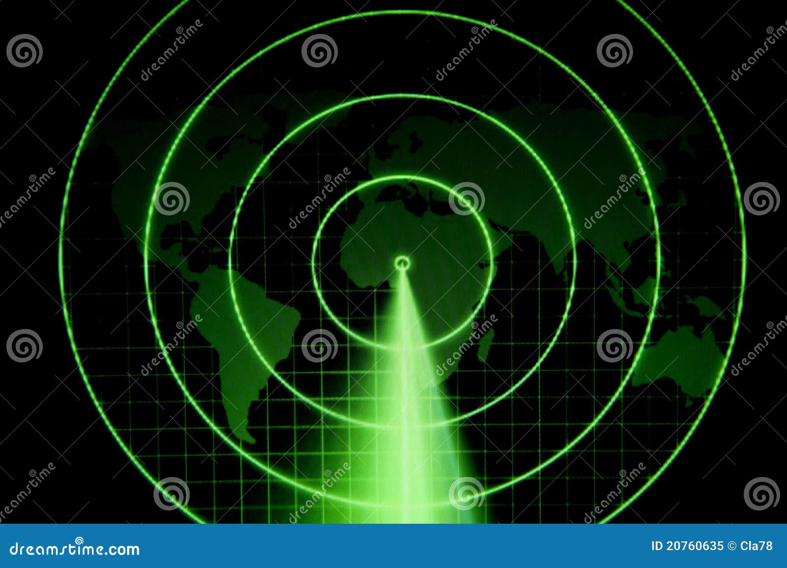 Green Radar Screen And World Map Vector Illustration | CartoonDealer ...
