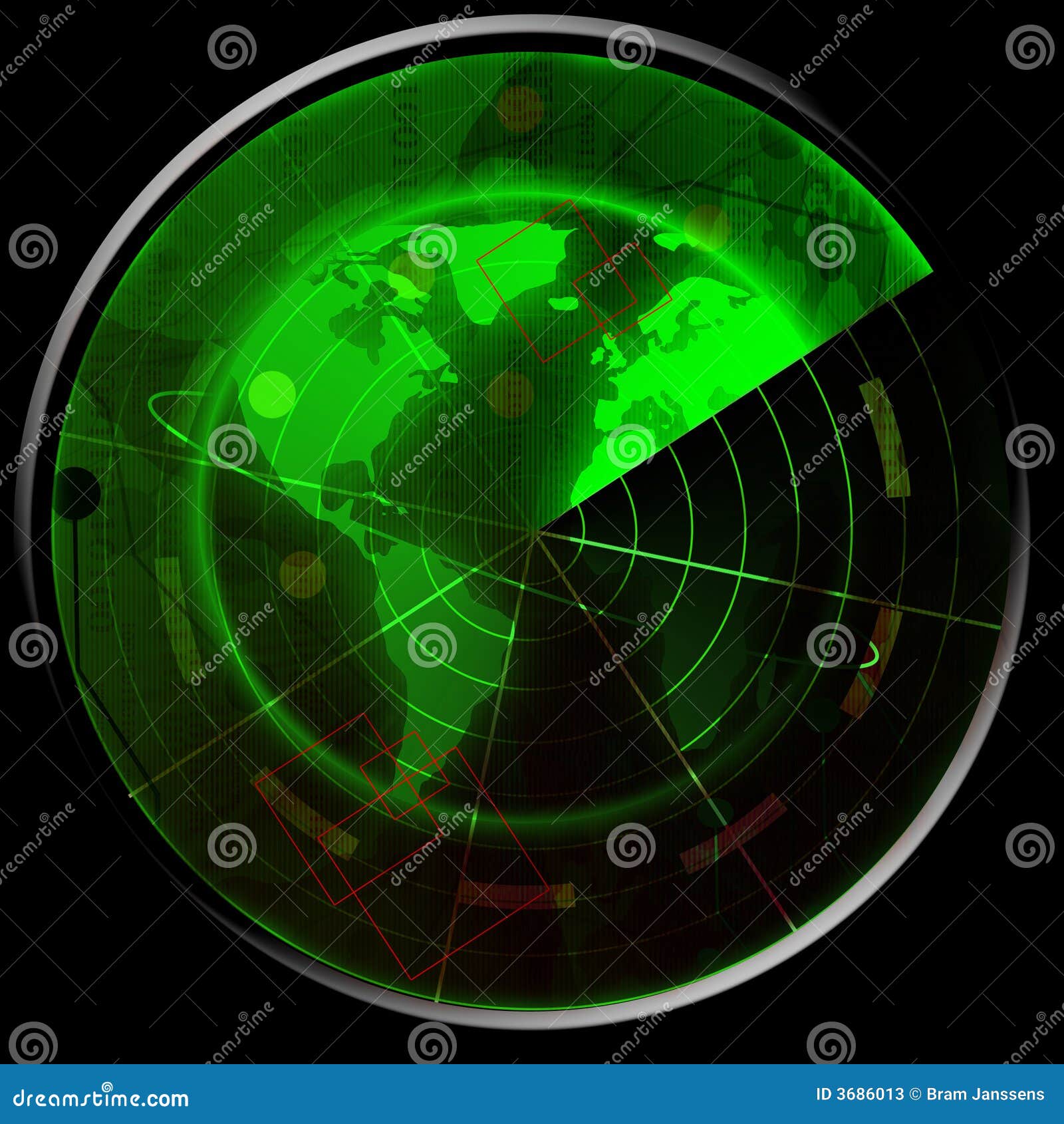 Green radar stock illustration. Illustration of system - 3686013