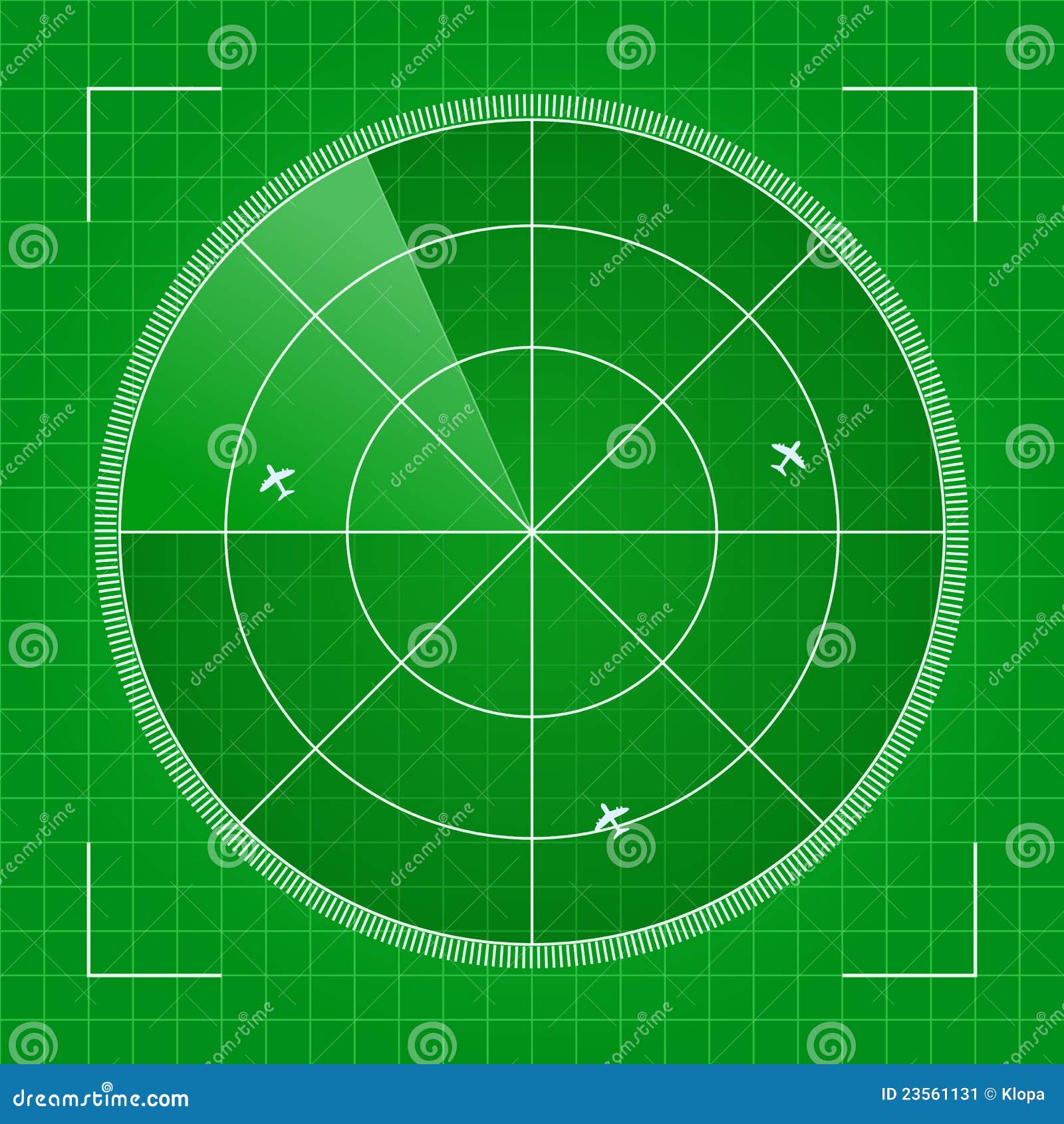 Green Radar with Airplanes stock vector. Illustration of guide - 23561131